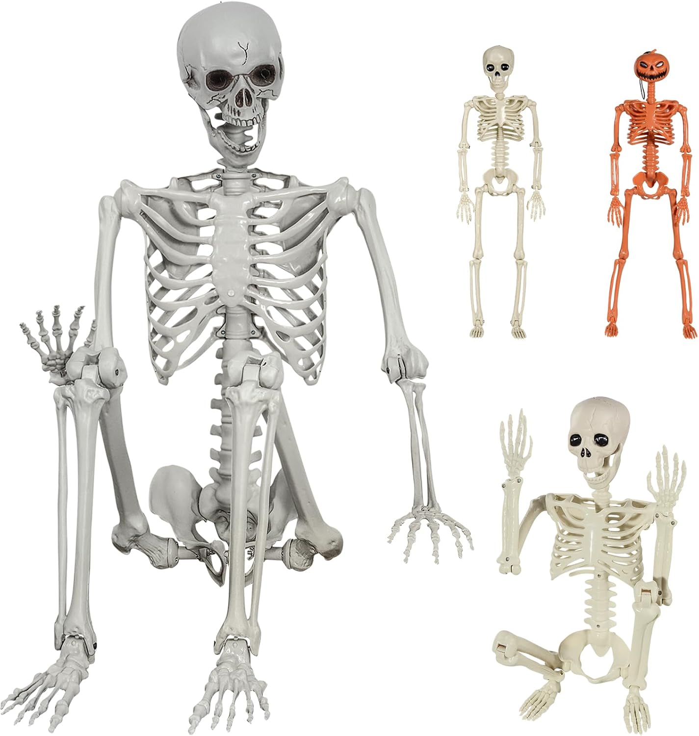 Amazon.com : SUNREEK 4Pcs Halloween Full Size Skeleton Set, Life Size ...