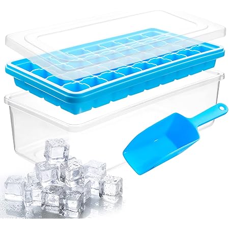 Amazon.com: Ice Cube Tray with Lid and Bin, ROTTAY Ice Trays for Freezer, Easy-release 48 Small ...