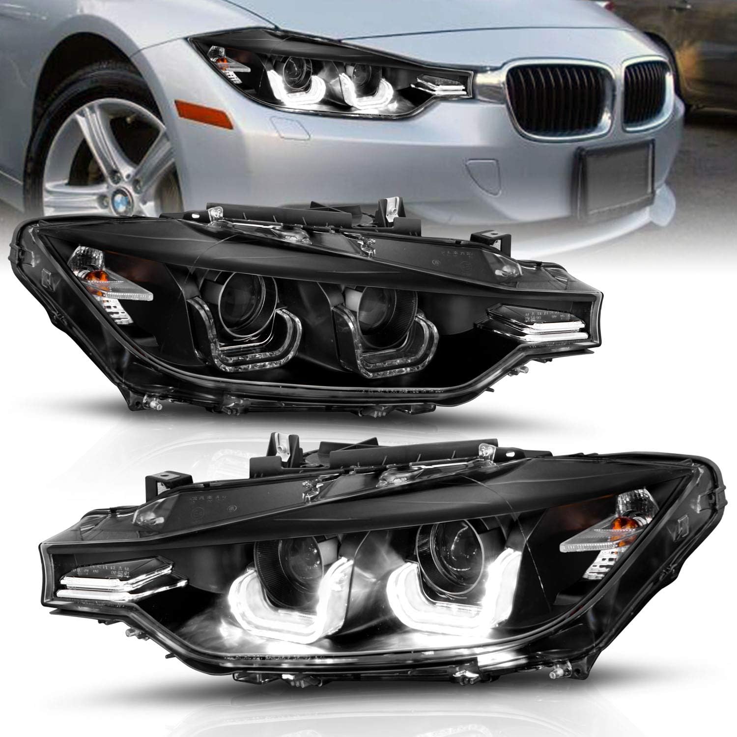 Amazon.com: AmeriLite for 2012-2015 BMW F30 3-Series Sedan Crystal LED ...