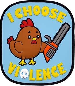 Amazon.com: I Choose Violence Chainsaw Chicken PVC Morale Patch - Hook Backed, Funny Style PVC ...