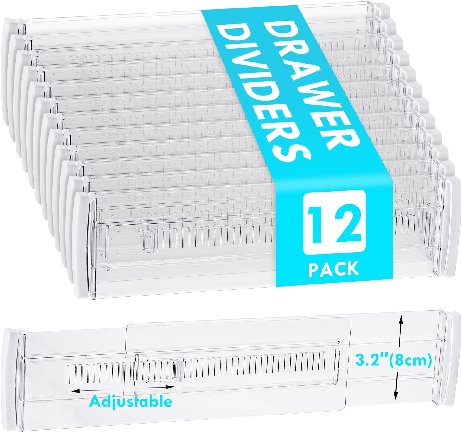 Amazon.com: Hoteam 18 Pack Drawer Dividers Organizer Adjustable ...