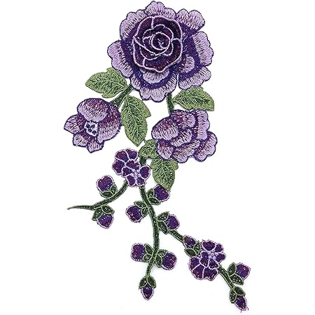 Amazon.com: 2 Pcs 3D Embroidered Sewing On Patch Flower Patch Stickers ...