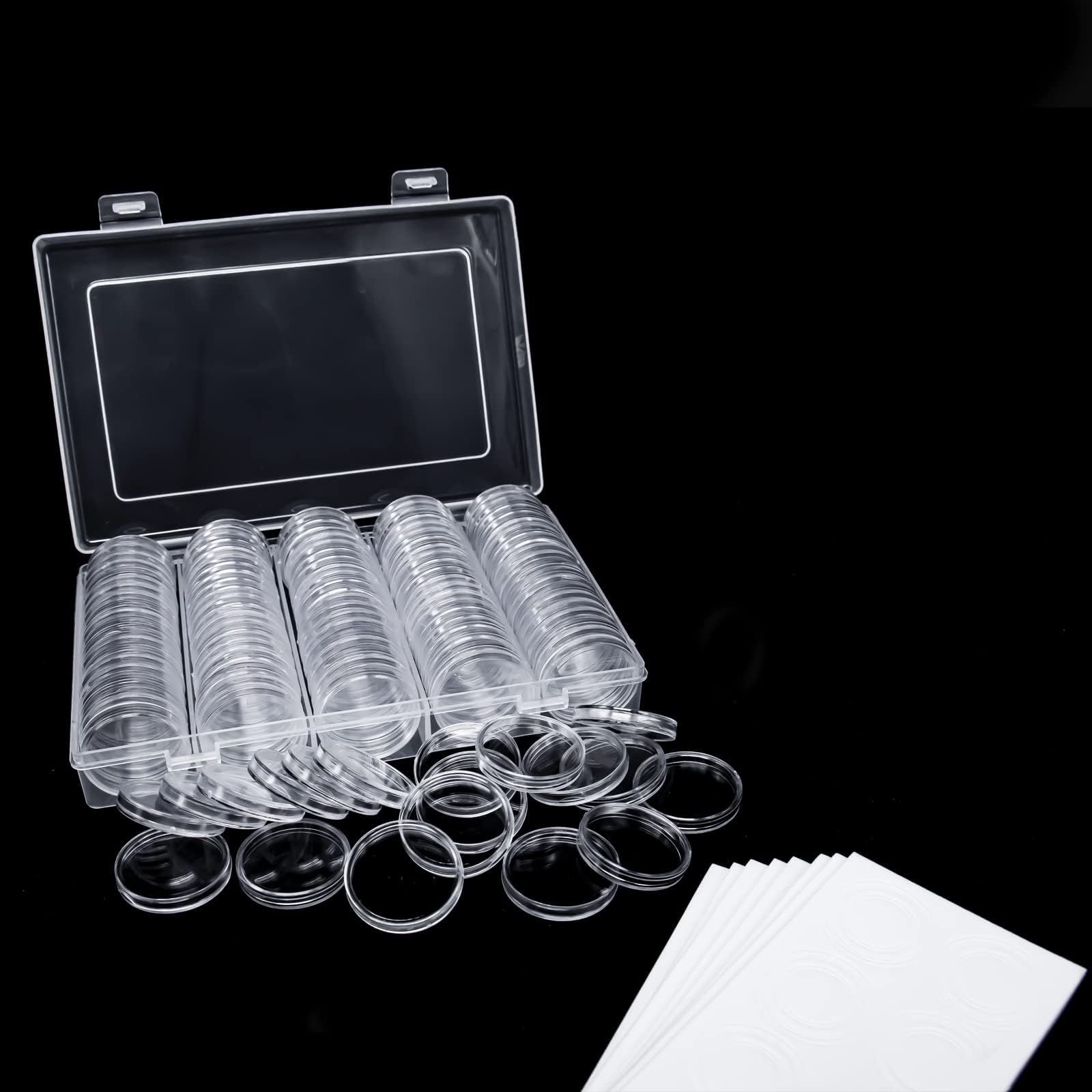 Amazon.com : 100 Pack 30mm Coin Capsules with White Protect Gasket and ...