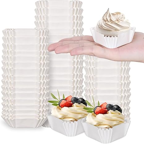 Amazon.com: Whaline 500Pcs Square Mini Cupcake Liners Disposable ...