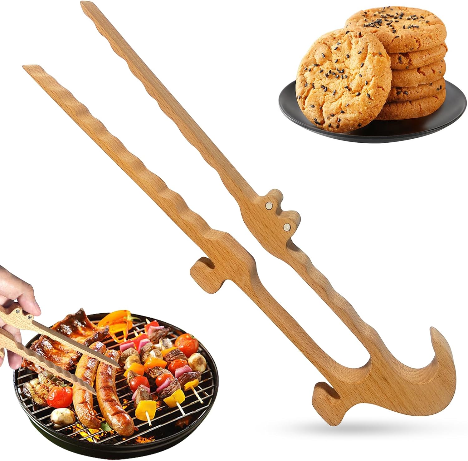 Amazon.com: Crocodile-Shaped Wooden Toaster Tongs, 11-Inch Magnetic ...