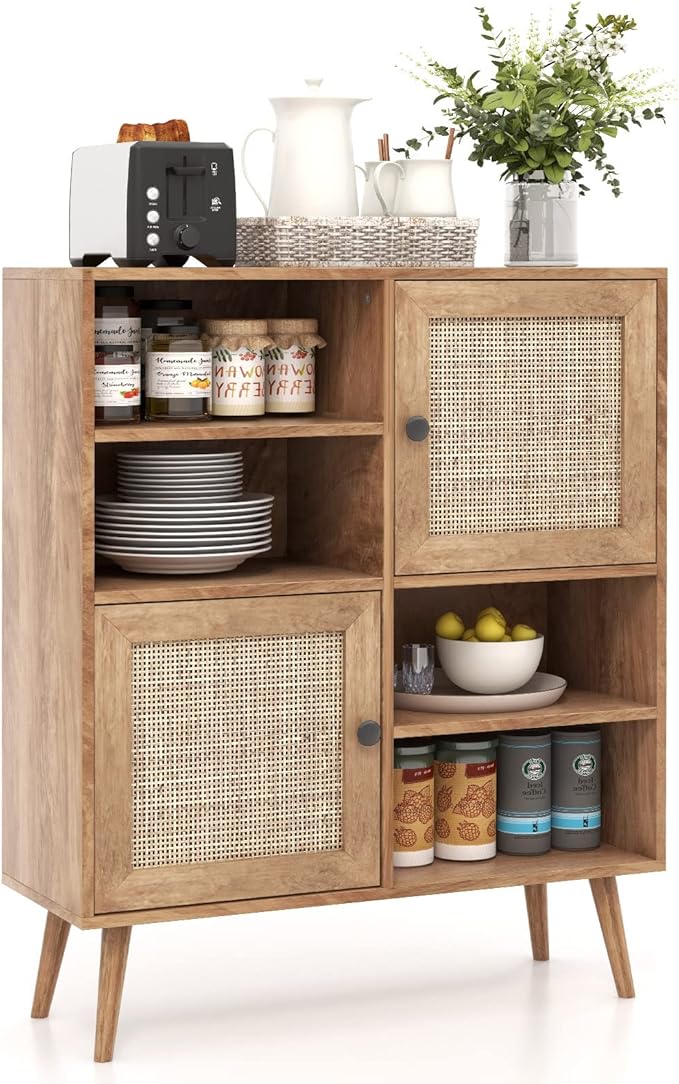 Amazon.com - Giantex Buffet Cabinet, Wood Sideboard Storage With 2 ...