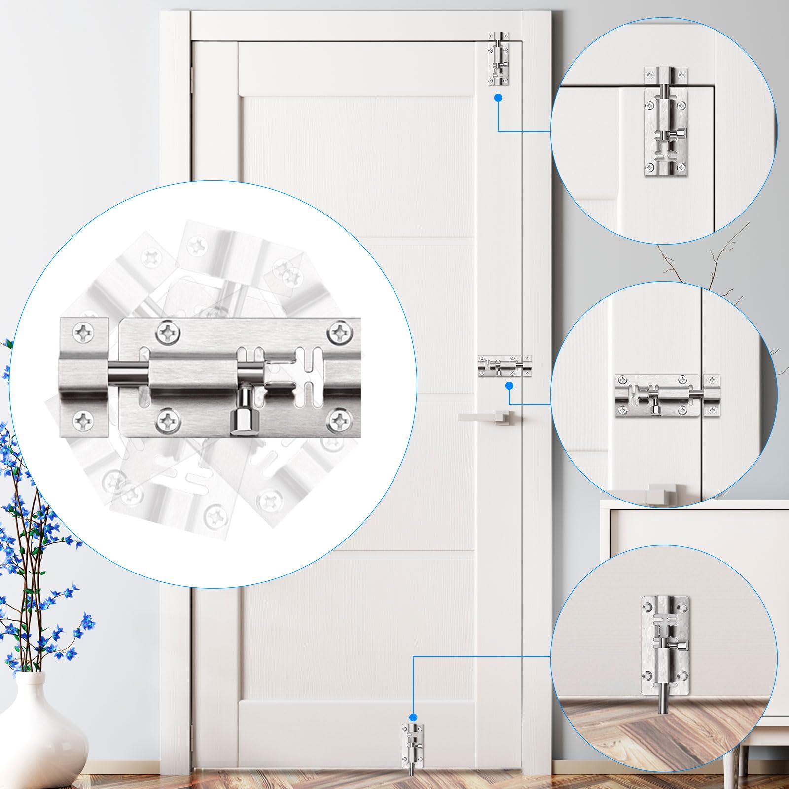Snapklik.com : 3 Pack Barrel Bolt Latch, 3 Inches Premium Stainless ...