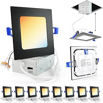 4 Inch Square LED Recessed Lighting, 5CCT Selectable 2700K/3000K/3500K ...