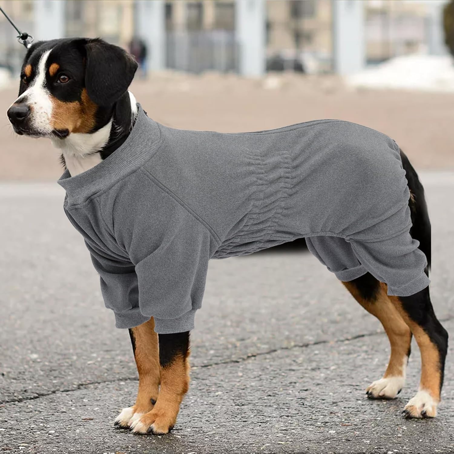 Abrigo de forro polar cálido de cuerpo completo para perro con piernas para cachorro, traje con ...
