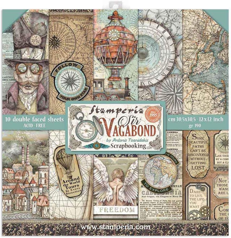 Amazon.com: Stamperia Intl Scrapbooking Paper, Multicolor 10 Pack