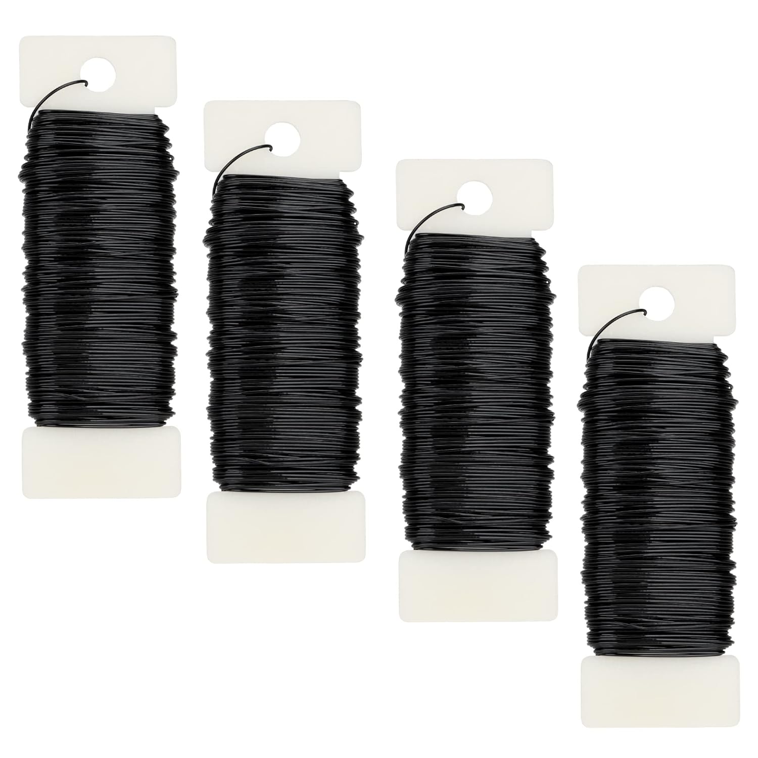 Amazon.com: 4 Rolls Floral Wire 152 Yards 22 Gauge Black Florist Wire ...