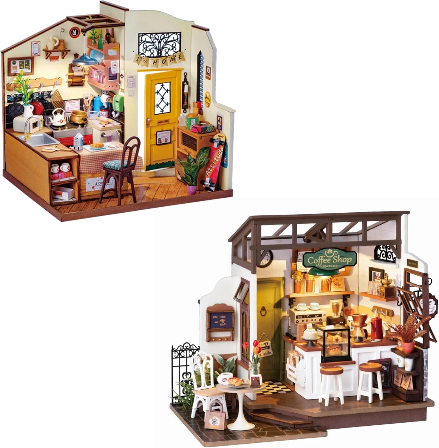 Amazon.com: DIY Miniature House Model Kit for Adults (Cozy Kitchen ...