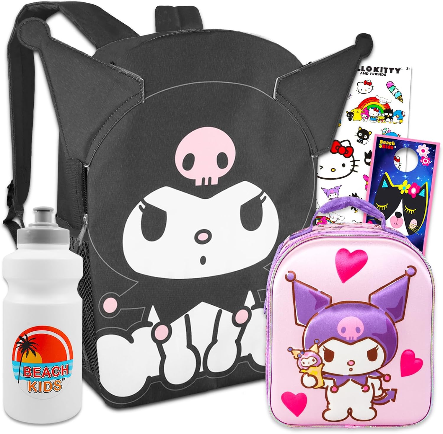 Amazon.com: Kuromi Backpack and Lunch Box Set for Girls - Bundle with ...