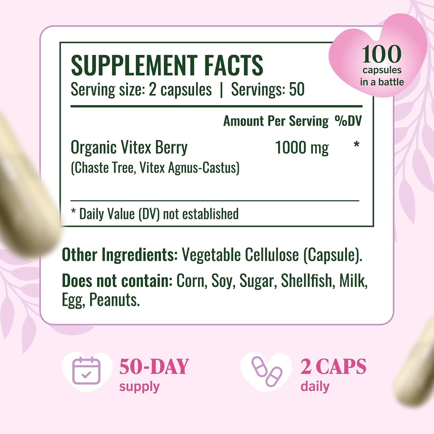 Organic Vitex Chasteberry Pills for Women - Vegan Nepal | Ubuy