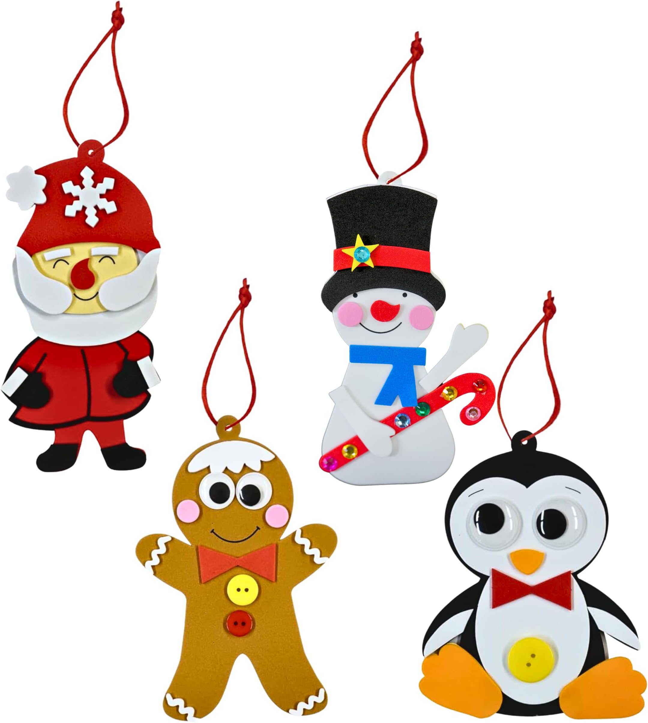 Amazon.com: Snowman Stocking Christmas Tree Ornament Craft Kit - Makes ...