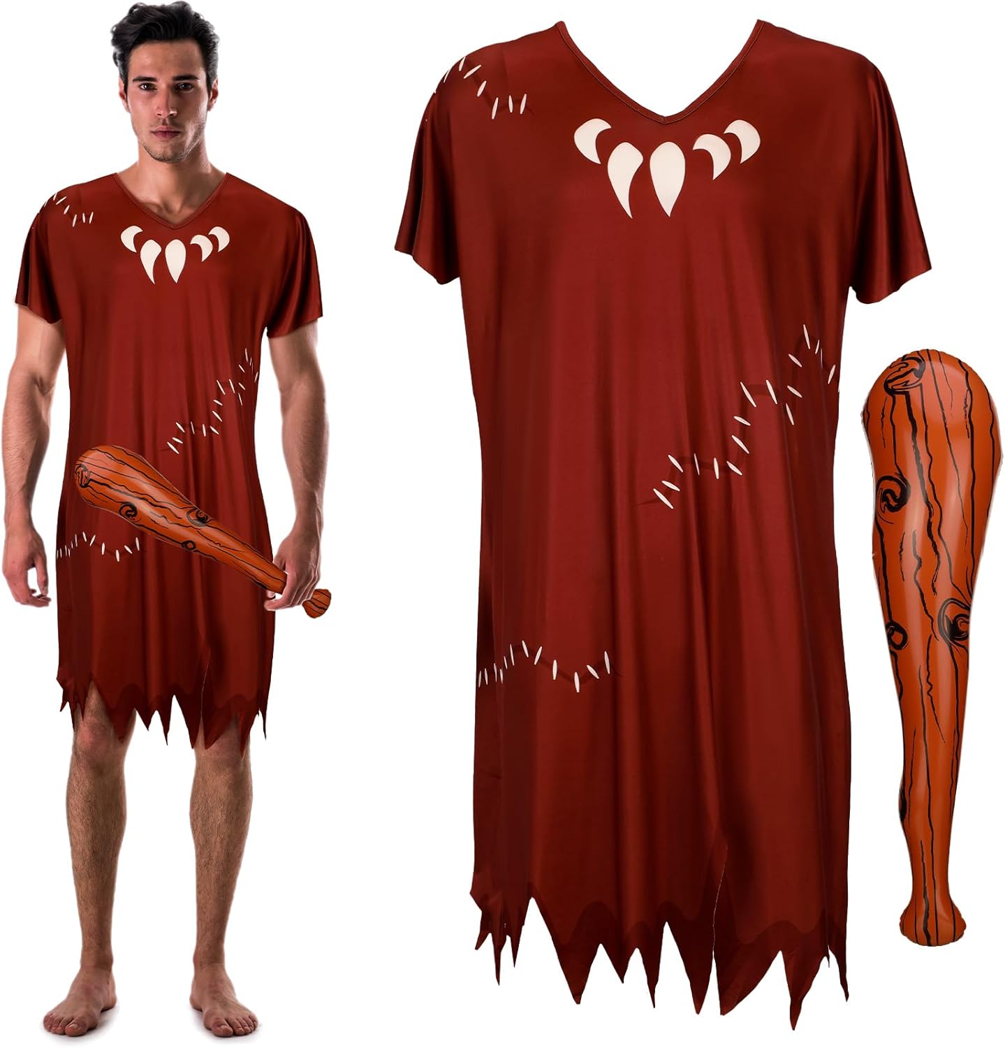 Amazon.com: Janmercy Men's Halloween Caveman Costume Accessories ...