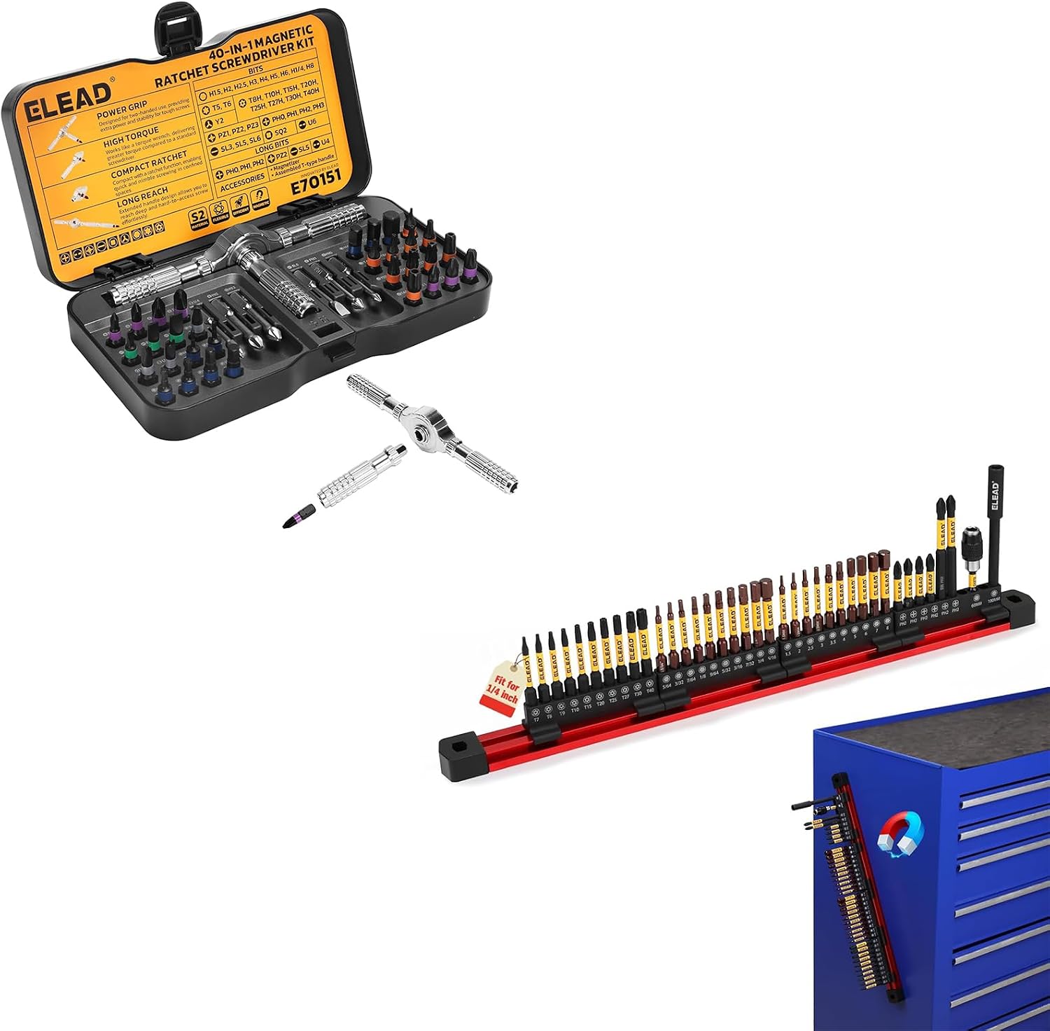 Amazon.com: 40 in 1 Magnetic Ratchet Screwdriver Set & 38-Piece ...