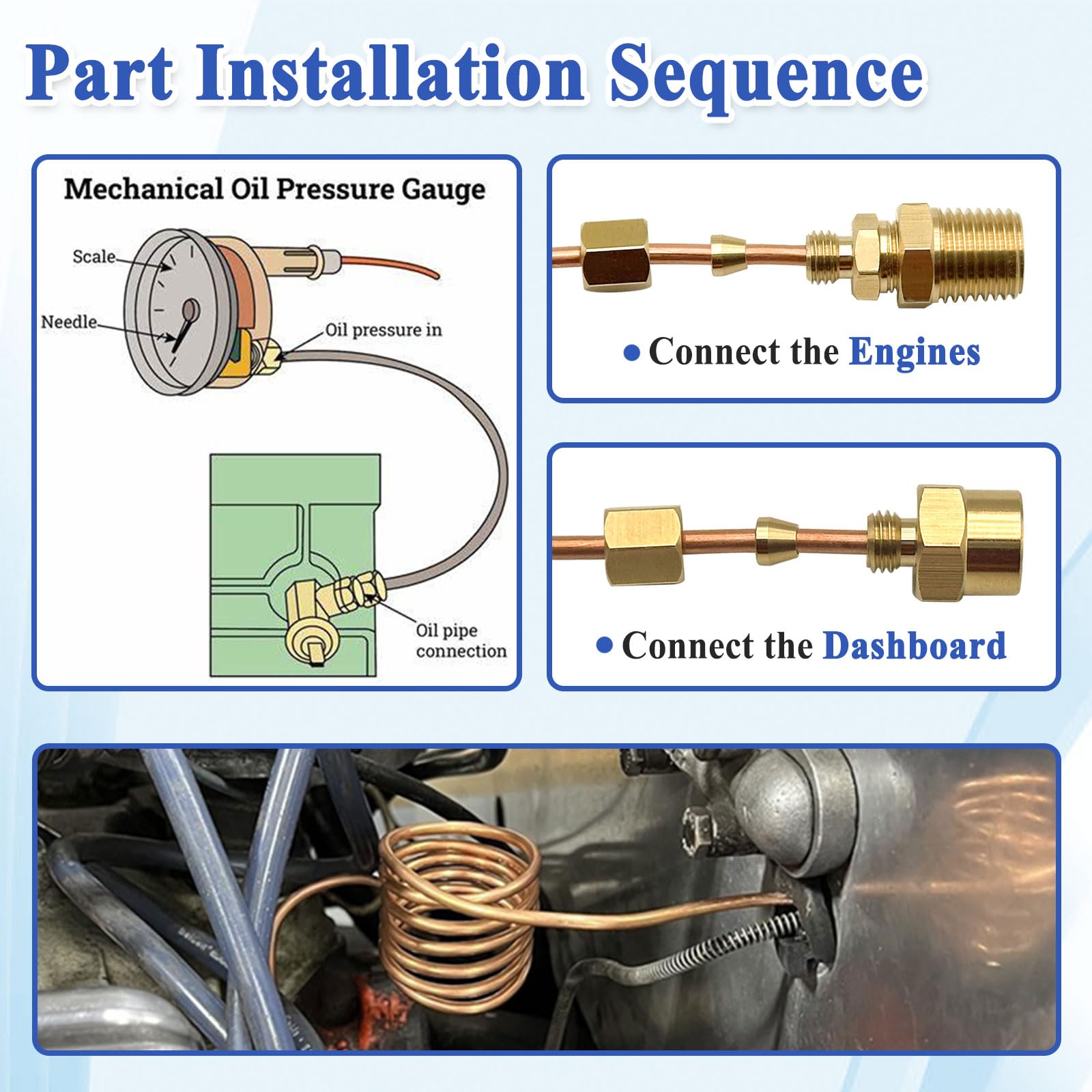 Snapklik.com : 72 Oil Pressure Gauge Tubing Kit