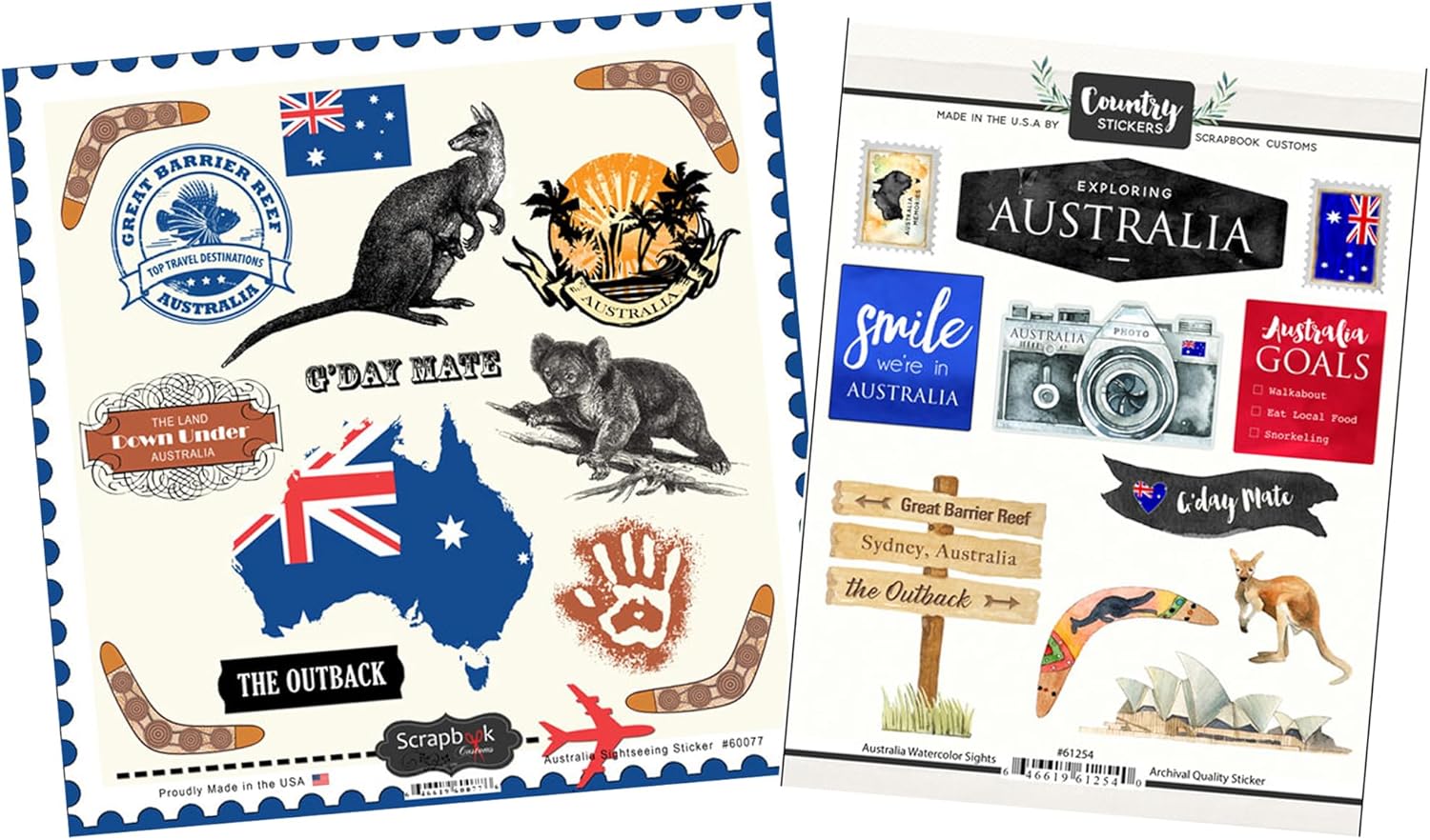 Amazon.com: Australia Themed Stickers Sheet - Decorative Australia ...