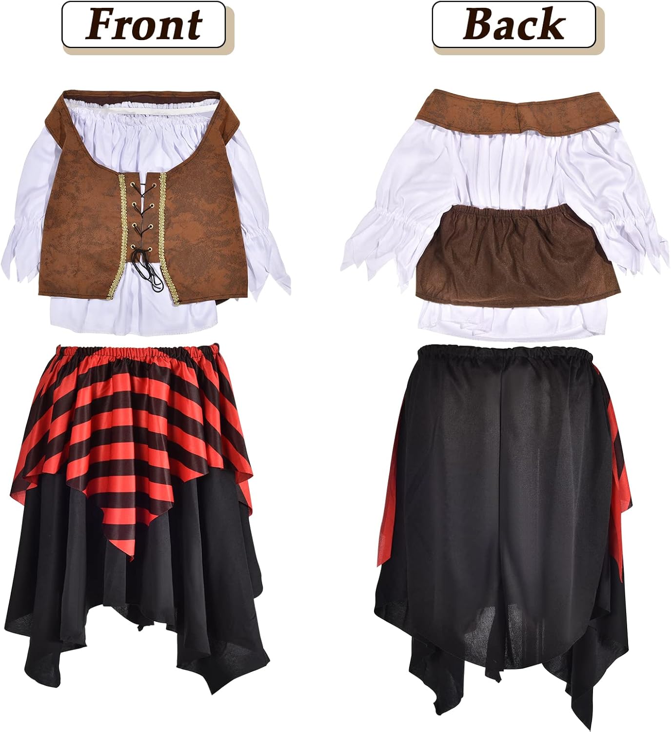 Tacobear Pirate Costume Kids Girls Pirate Fancy Dress with Pirate ...
