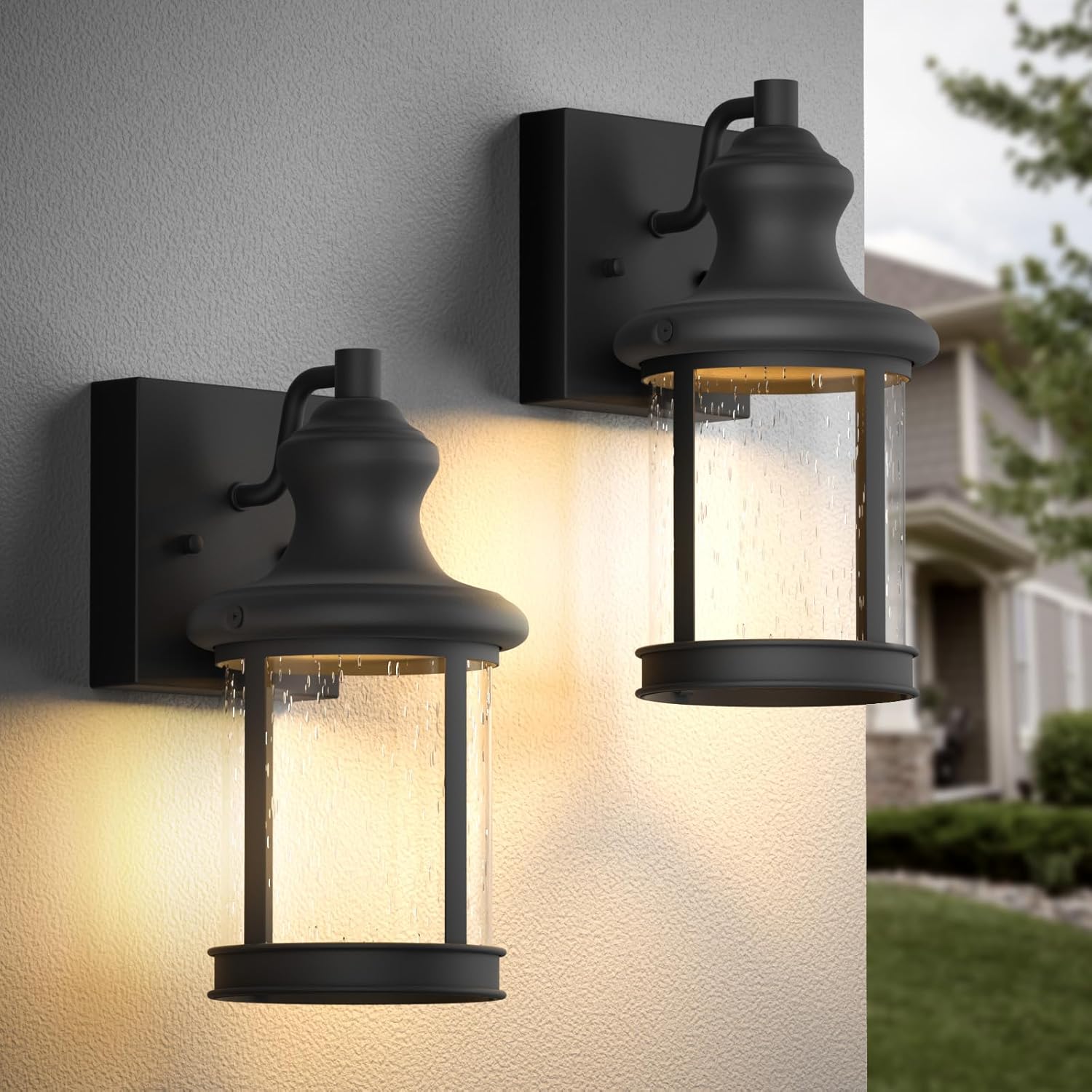 Amazon.com: Ehaho Outdoor Porch Lights with LED Built-in 2700K 800LM ...
