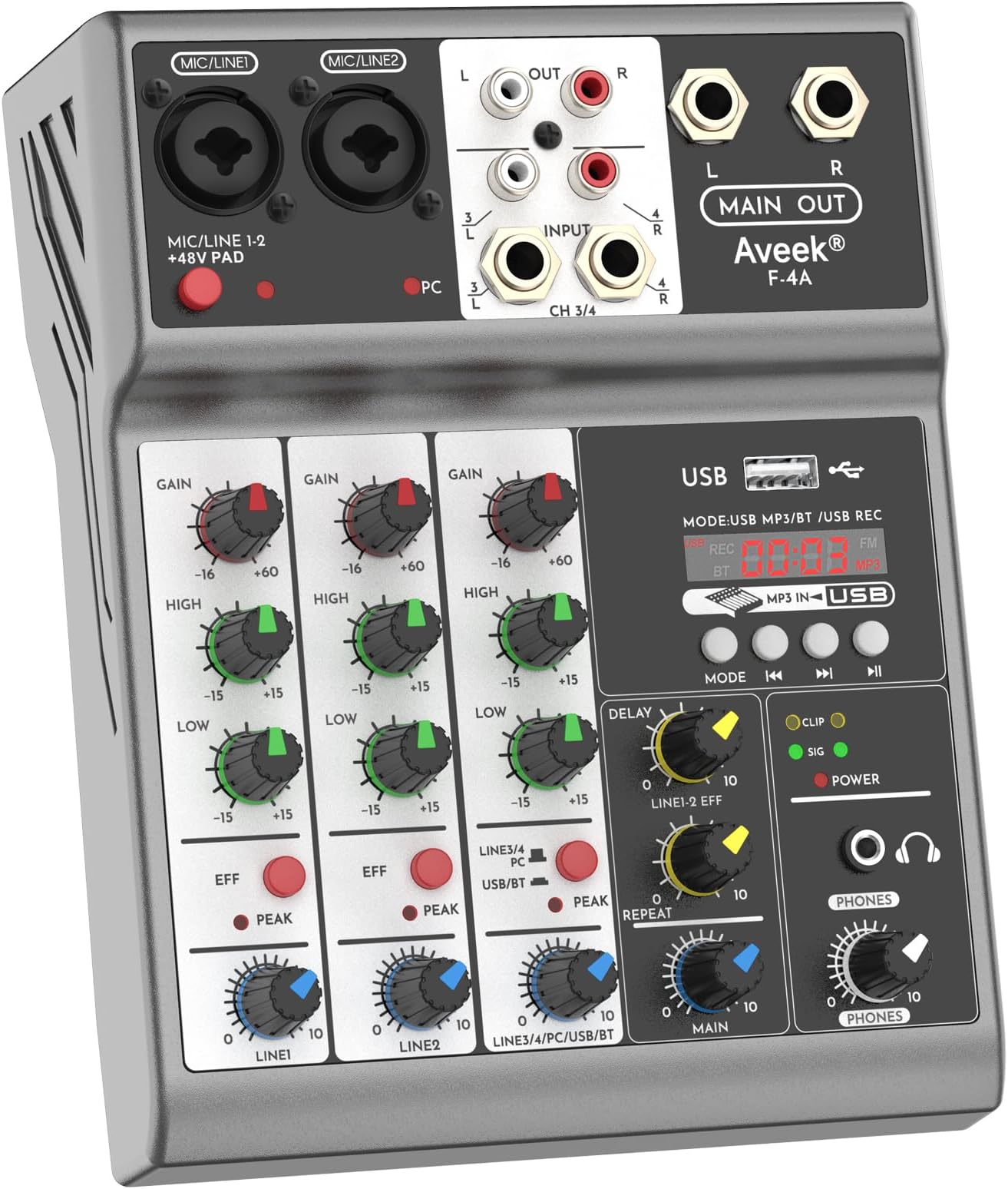 Amazon.com: ART USBMix4 Four Channel Mixer/USB Audio Interface ...