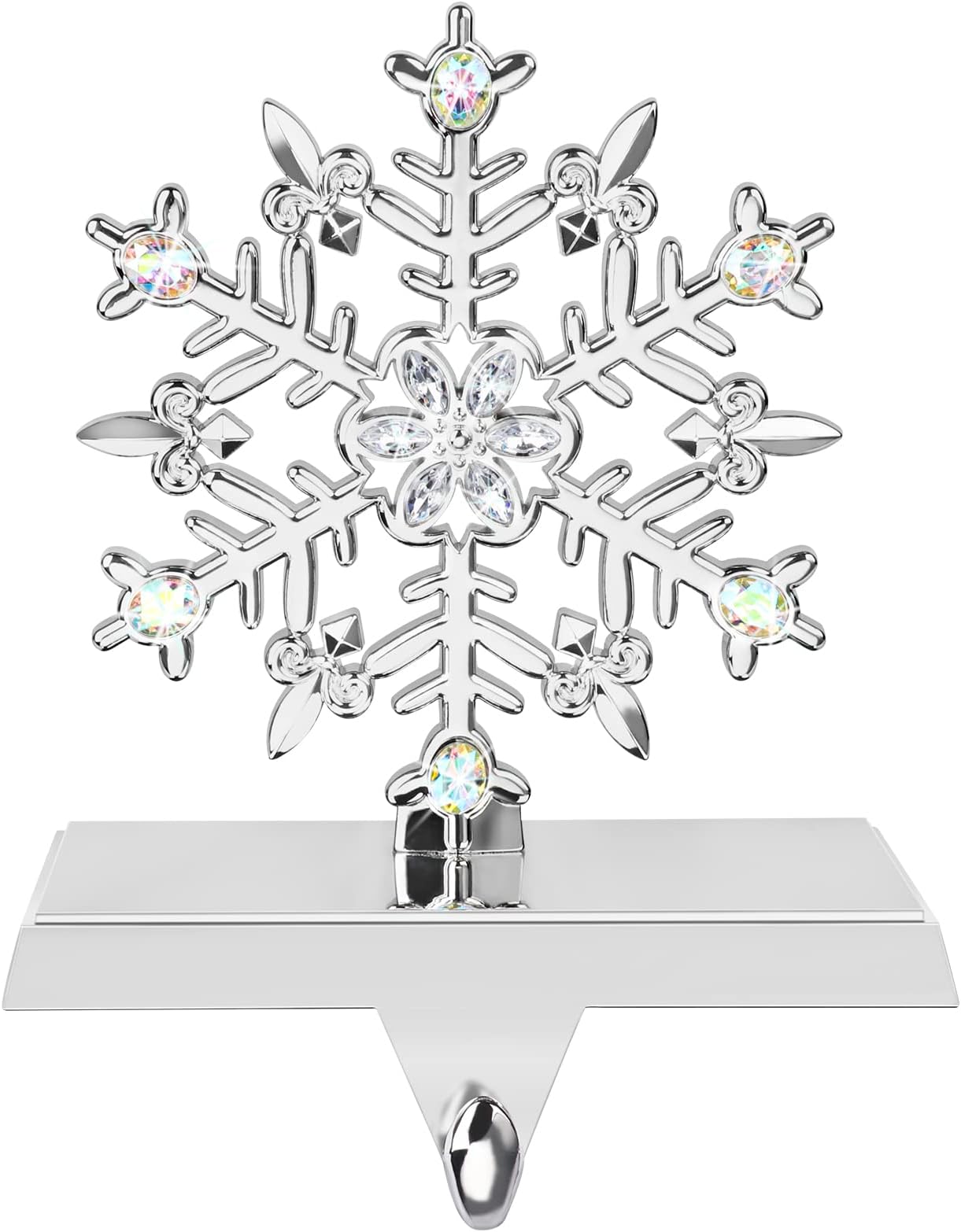 Amazon.com: Kurt Adler 7-Inch Silver 3-D Snowflake Stocking Holder ...