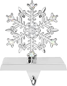 Amazon.com: Snowflake Stocking Holder Sturdy Silver Metal Christmas ...