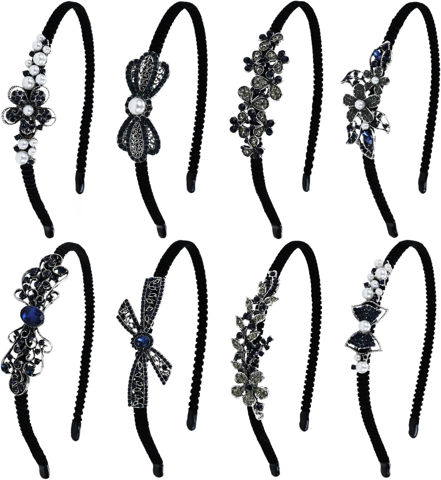 Amazon.com : HINZIC Non-Slip Rhinestone Headbands for Women, Sparkling ...