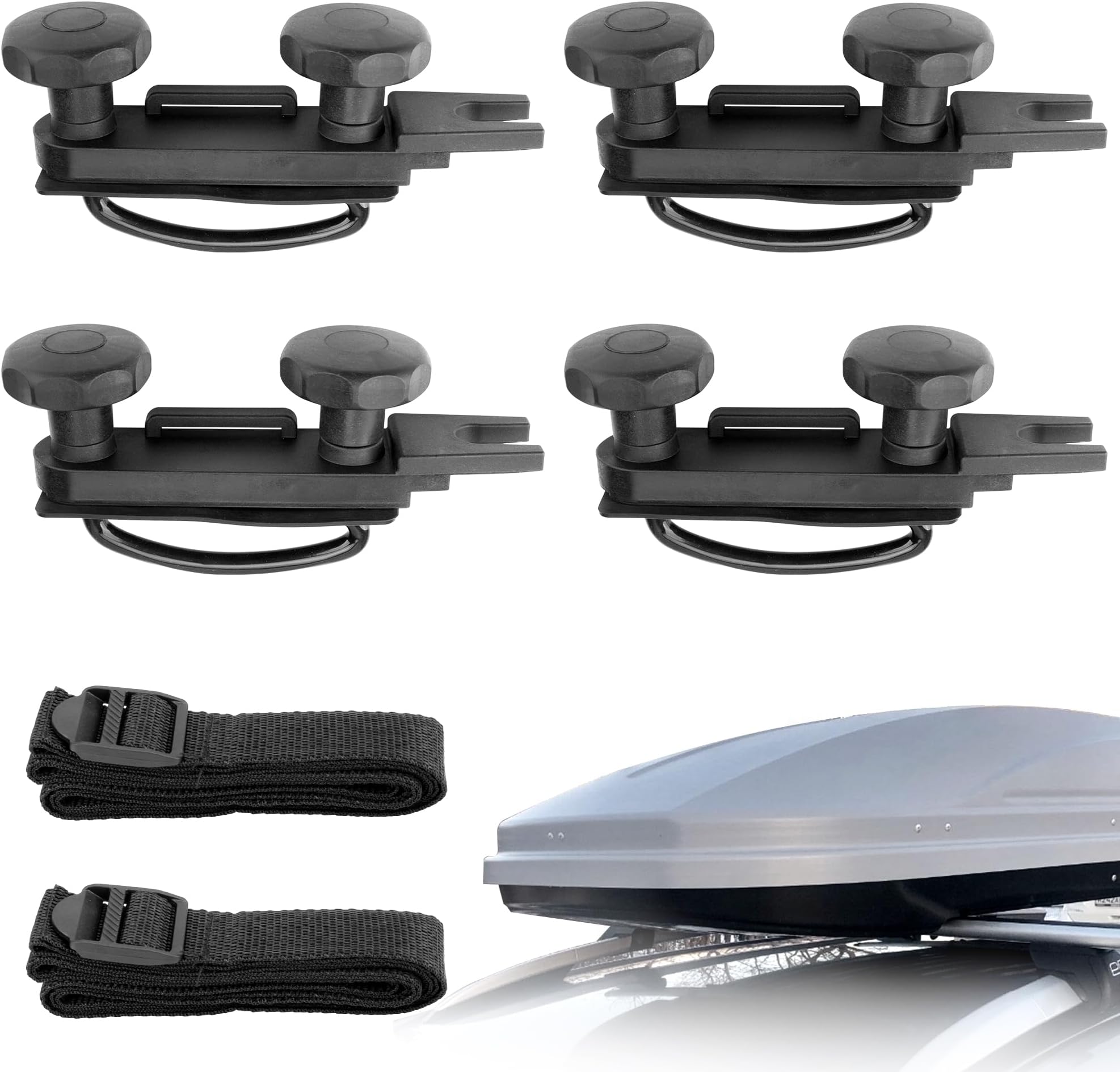 Amazon.com: 4 Pcs Universal Roof Rack Brackets, Roof Box U-Bolt Clamps ...
