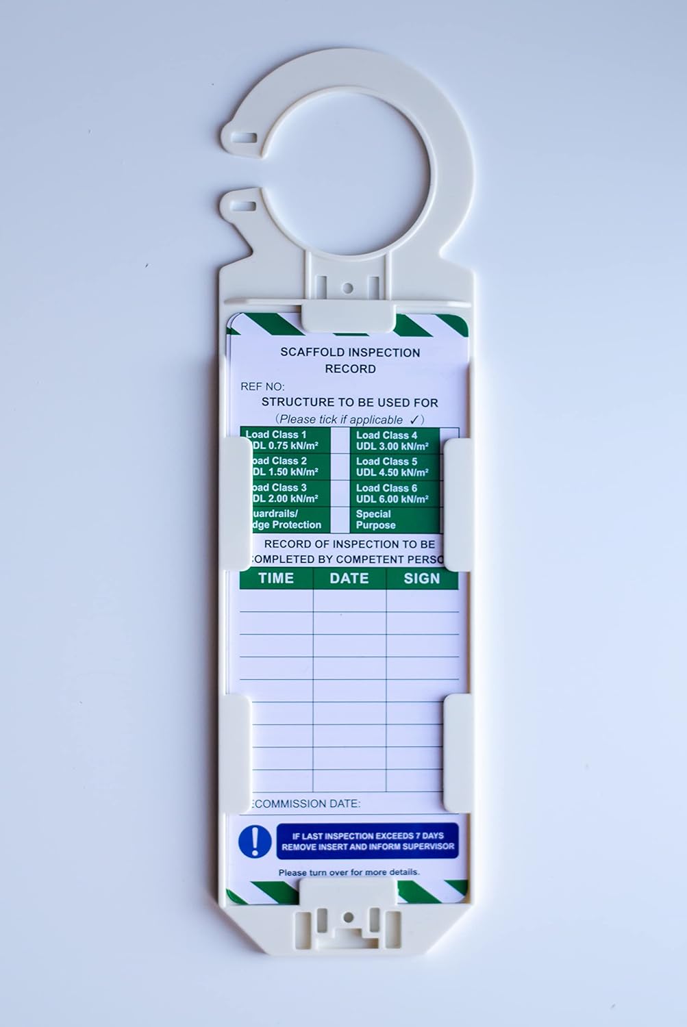 LV Scaffold Inspection Record Tags – 10 Holders and 20 Inserts – Full ...