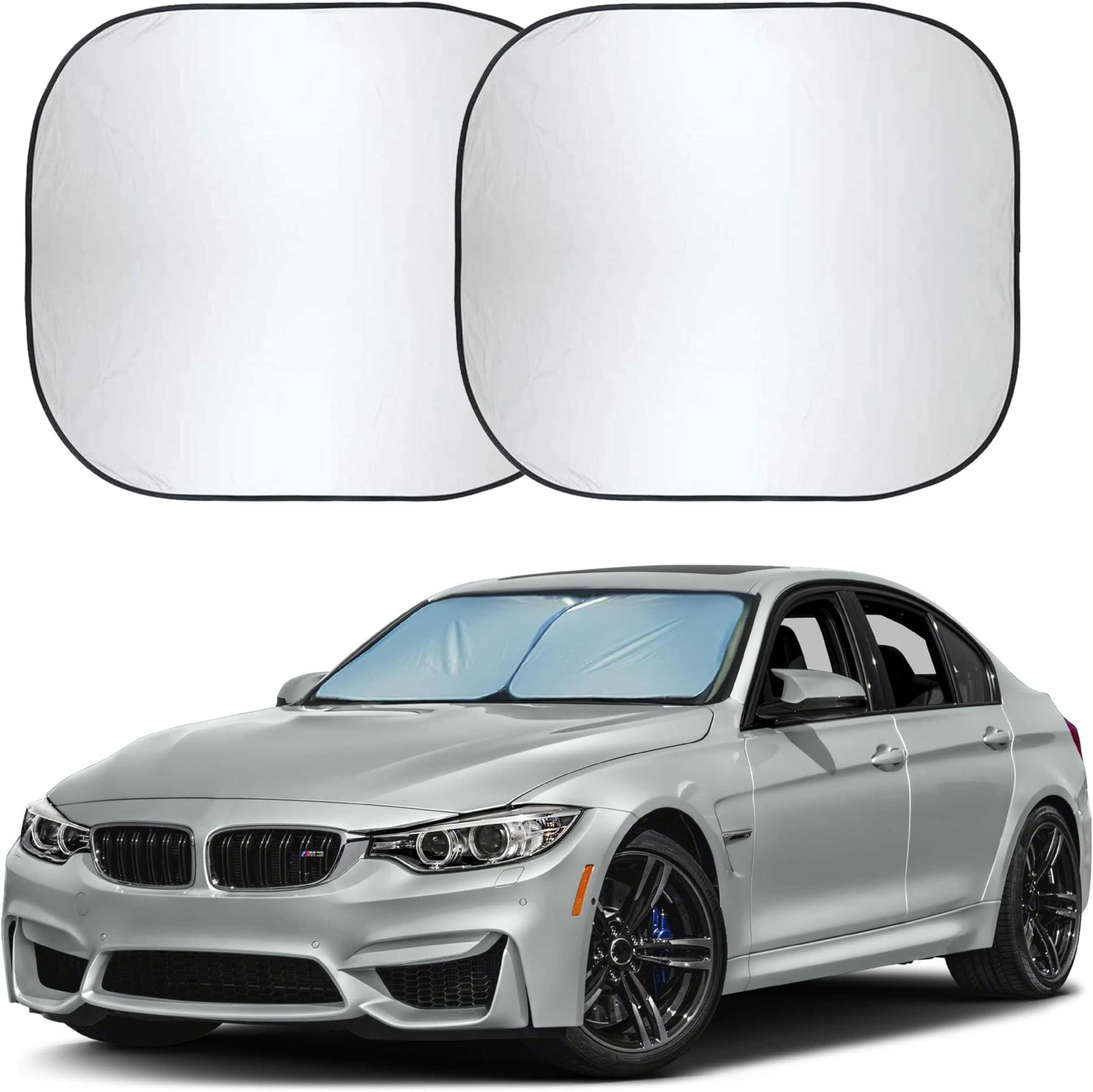 Amazon.com: JUSTTOP Car Sun Shade Windshield 2-Piece Foldable Car Front ...