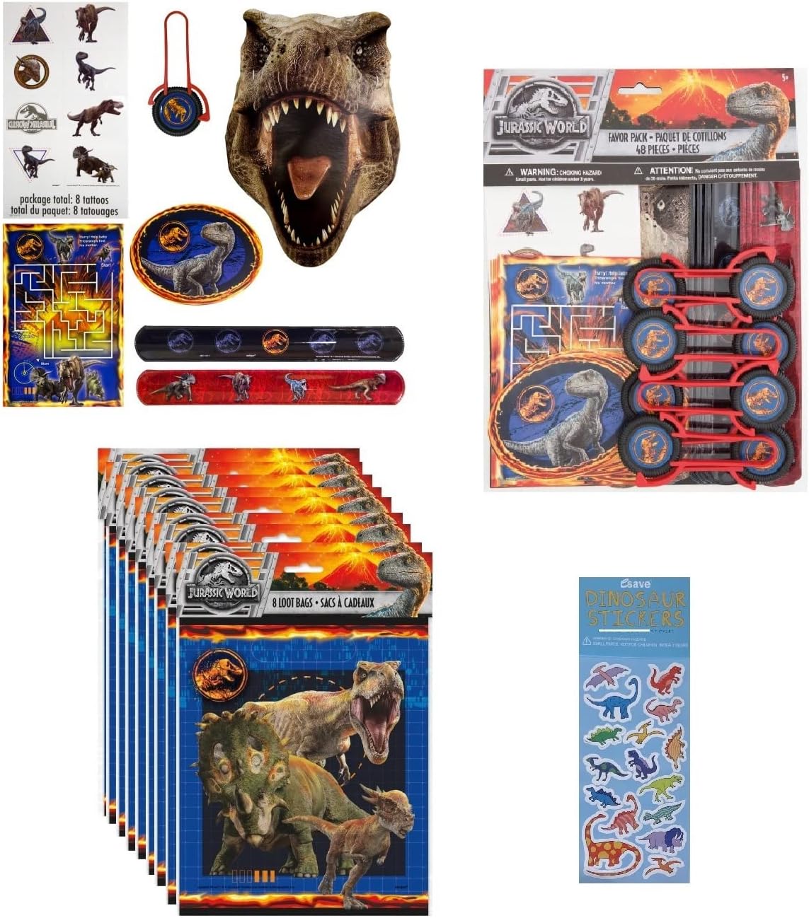 Amazon.com: Unique Jurassic World Party Supplies Bundle Pack Includes 8 ...