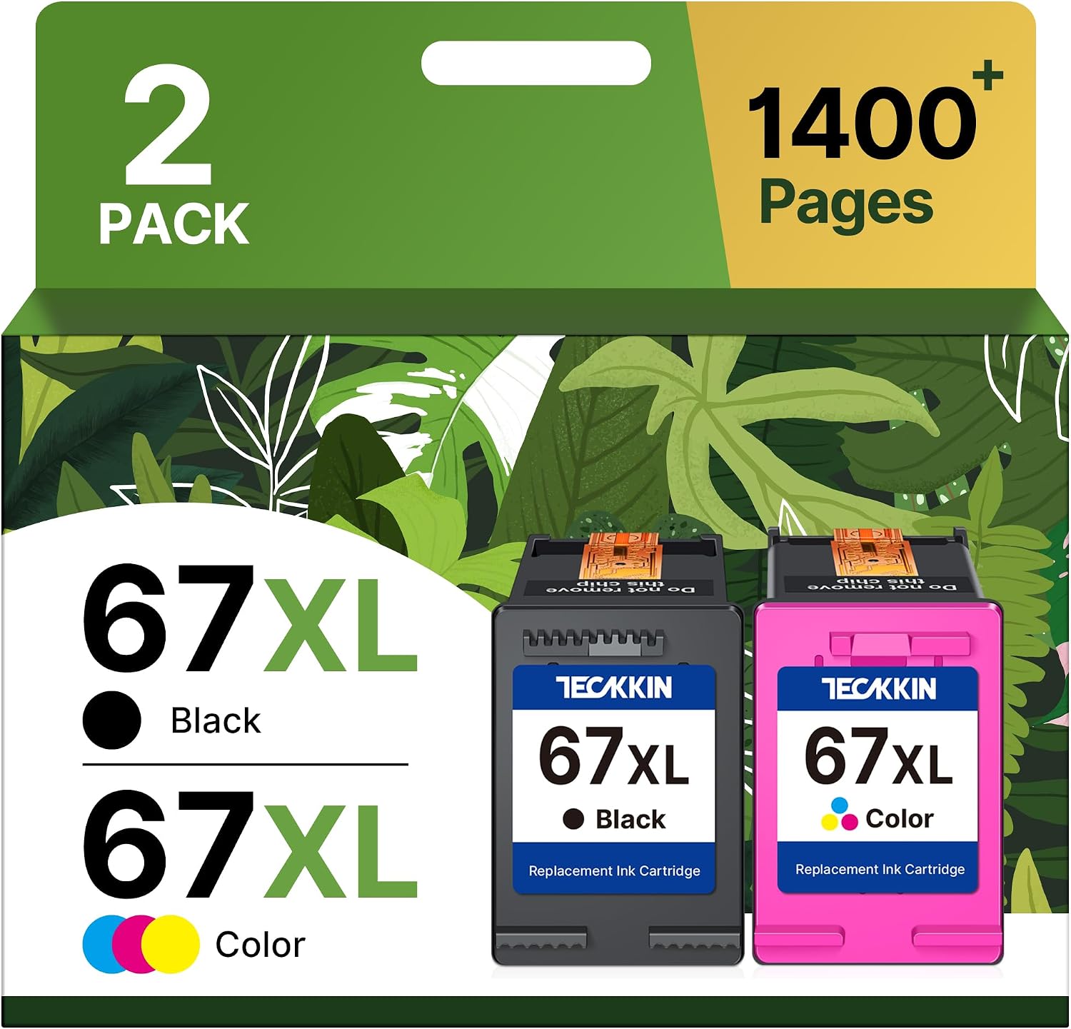 67XL Ink Cartridge Black/Color Combo Pack Replacement for HP Ink 67 ...