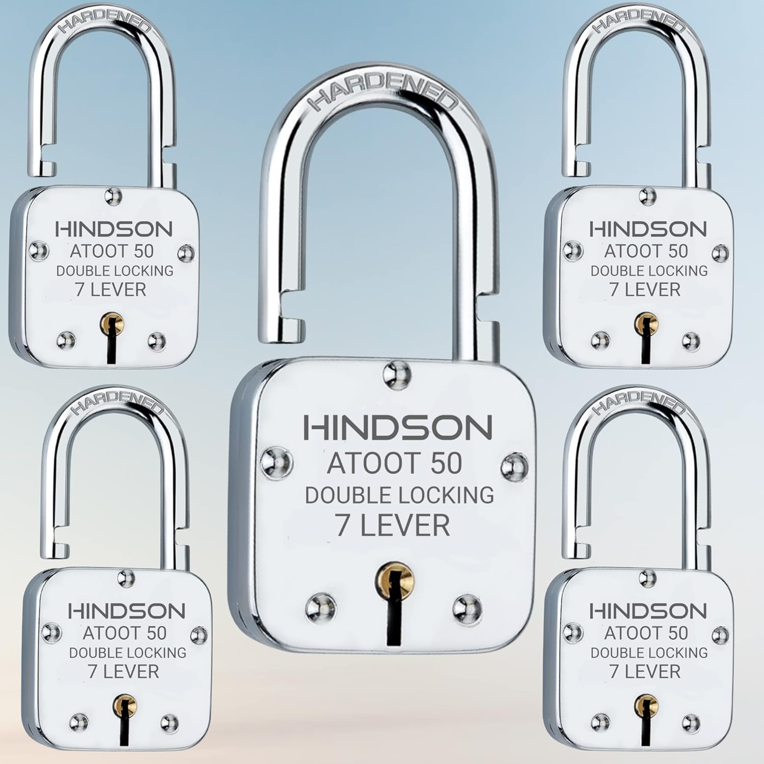 HINDSON Small Lock Round 50mm with 3 Key, Iron Atoot 50 Steel Double ...