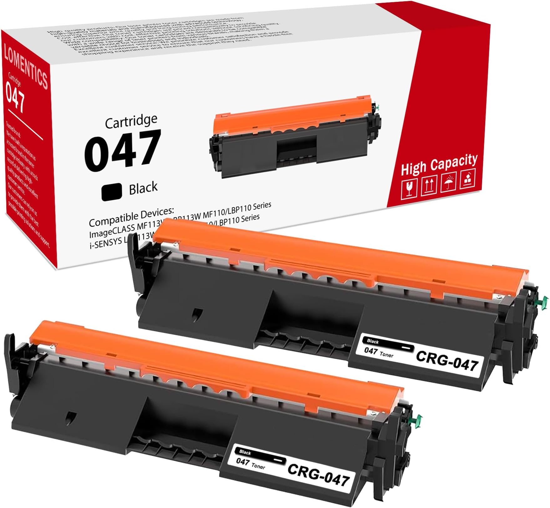 Amazon.com: 2 Black 047 Toner Cartridge Replacement for ImageCLASS ...