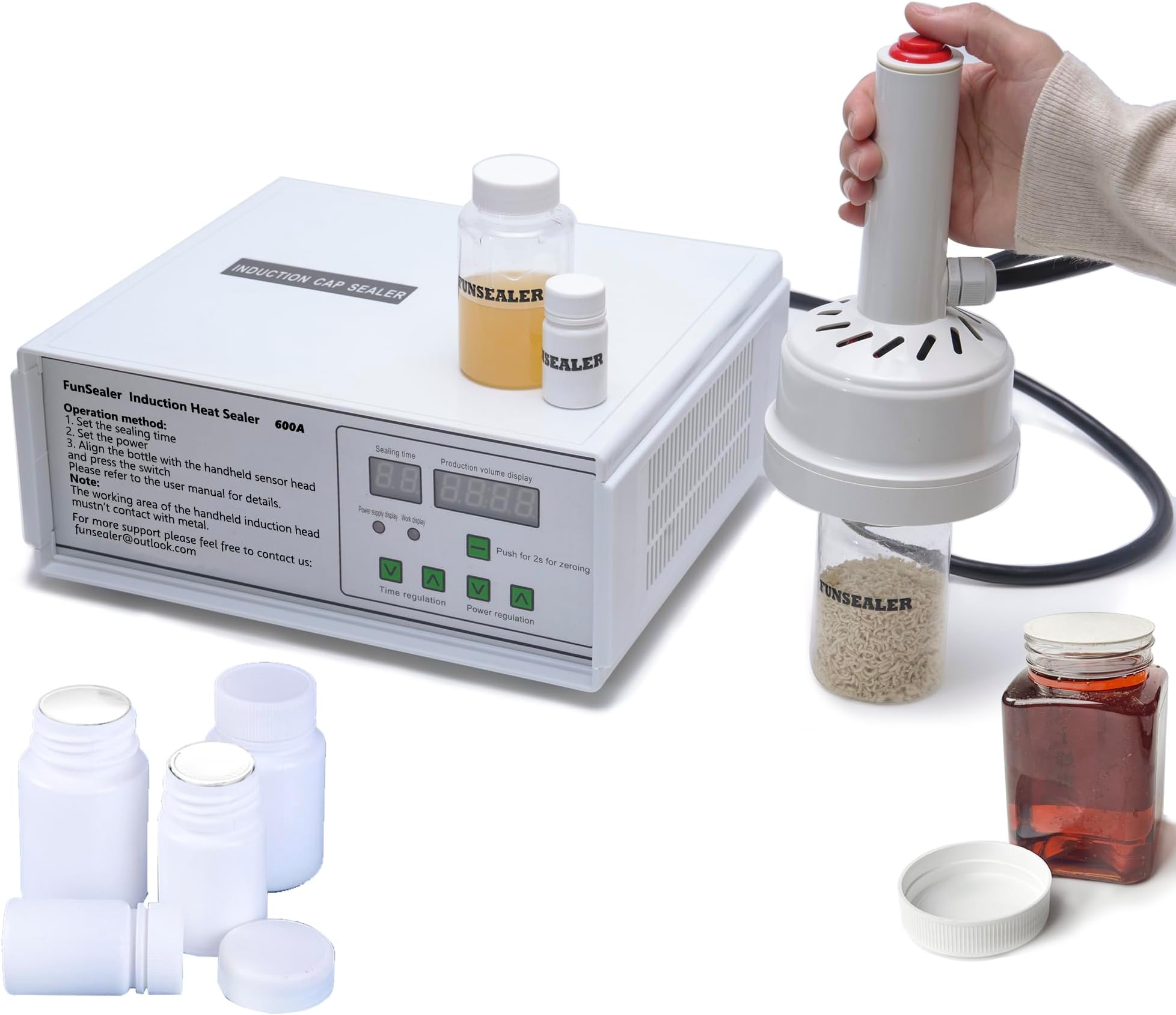 Amazon.com: FunSealer Induction Heat Sealer, Bottle Cap Sealing Machine ...