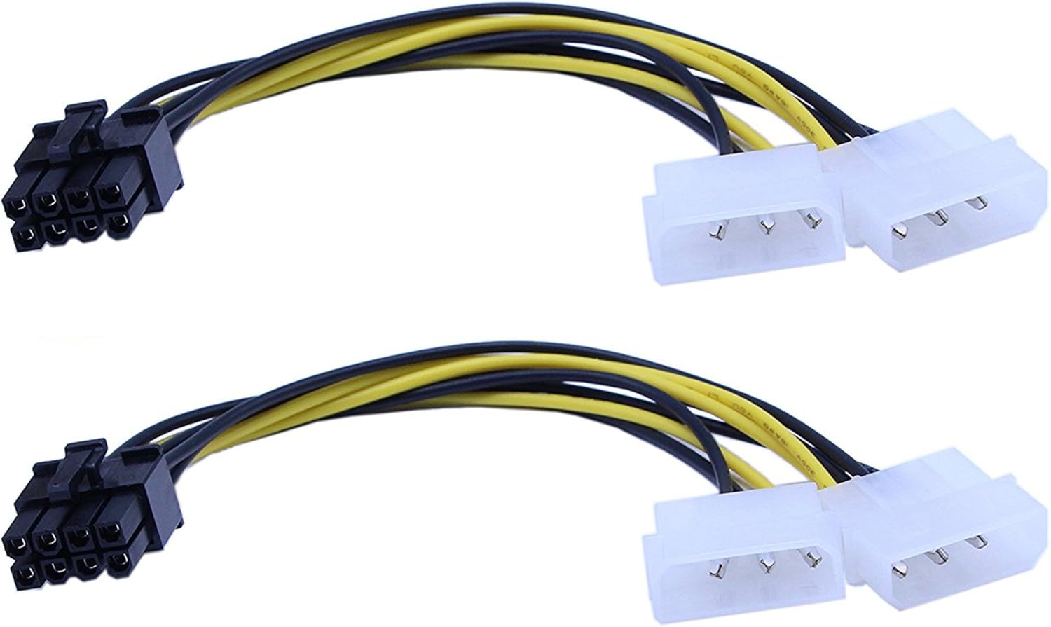 Amazon.com: zdyCGTime 8 Pin to Dual 4 Pin Power Cable (2-Pack) for ...