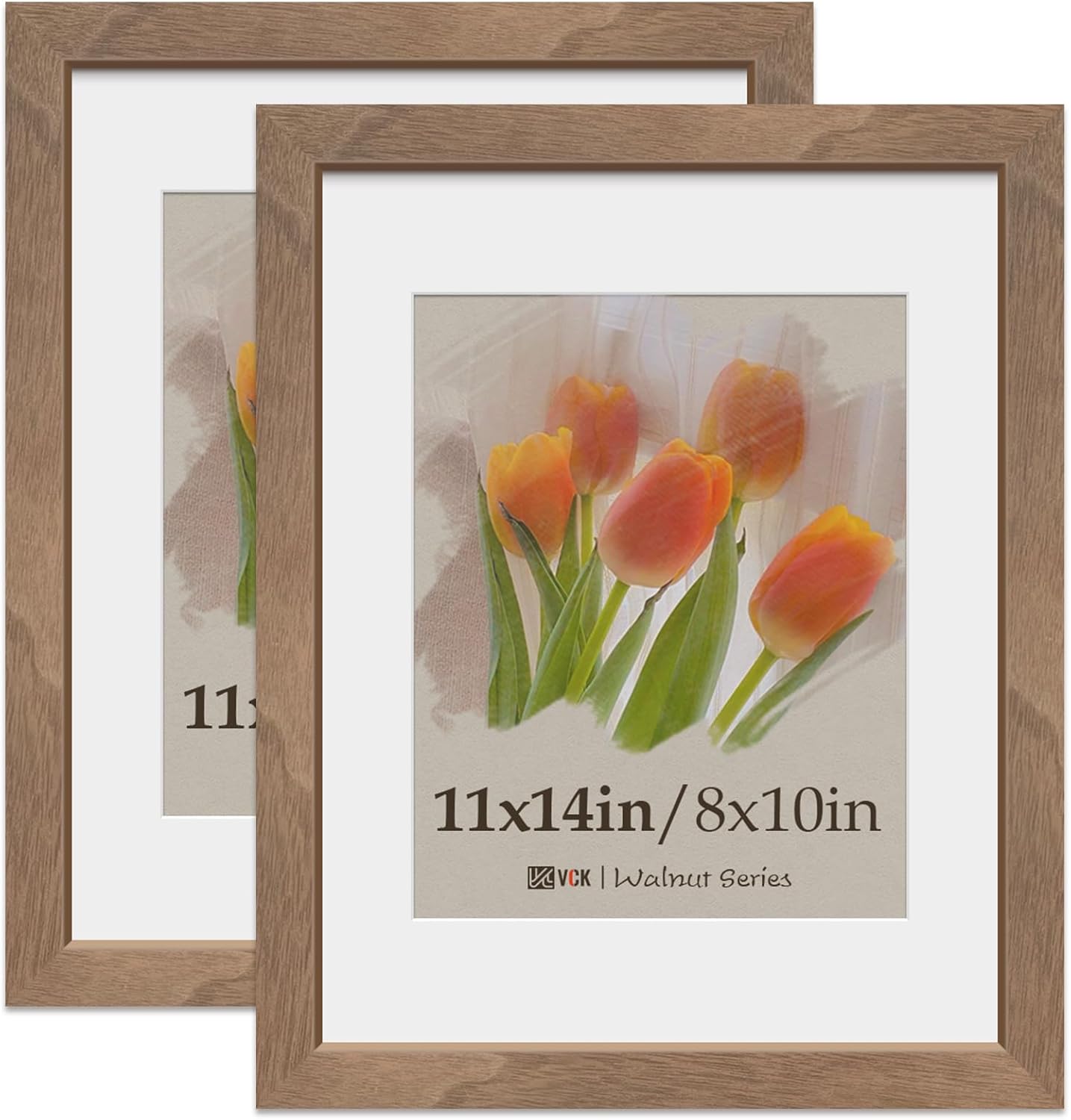 Amazon.com - VCK 11x14 Picture Frame 2 Pack, Natural Wood Grain Brown ...
