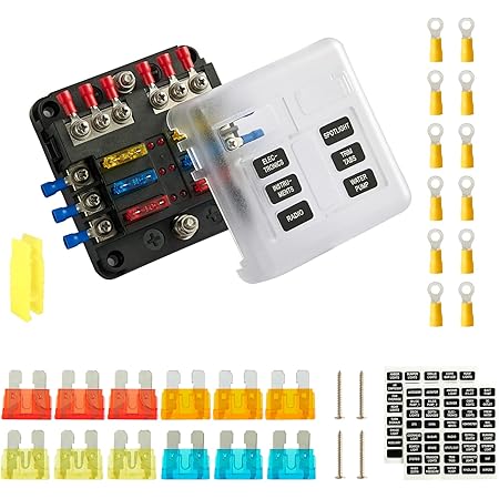 Amazon.com: Upgraded 200A 6 Way Fuse Block Blade Fuse Box with 2 ...