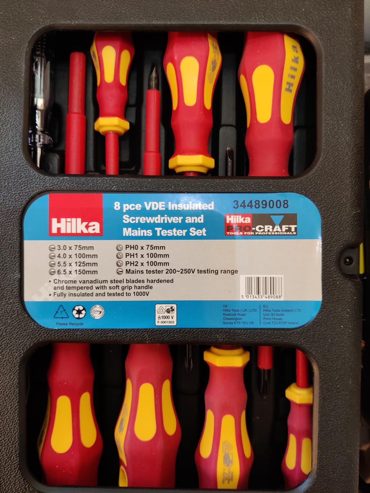 Hilka 34489008 Electricians Screwdriver Set (8-Piece),Black : Amazon.co ...