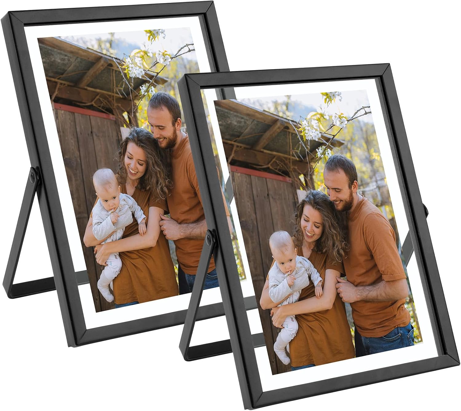 Amazon.com: Golden State Art, Black 5x7 Metal Frame - Floating Effect ...