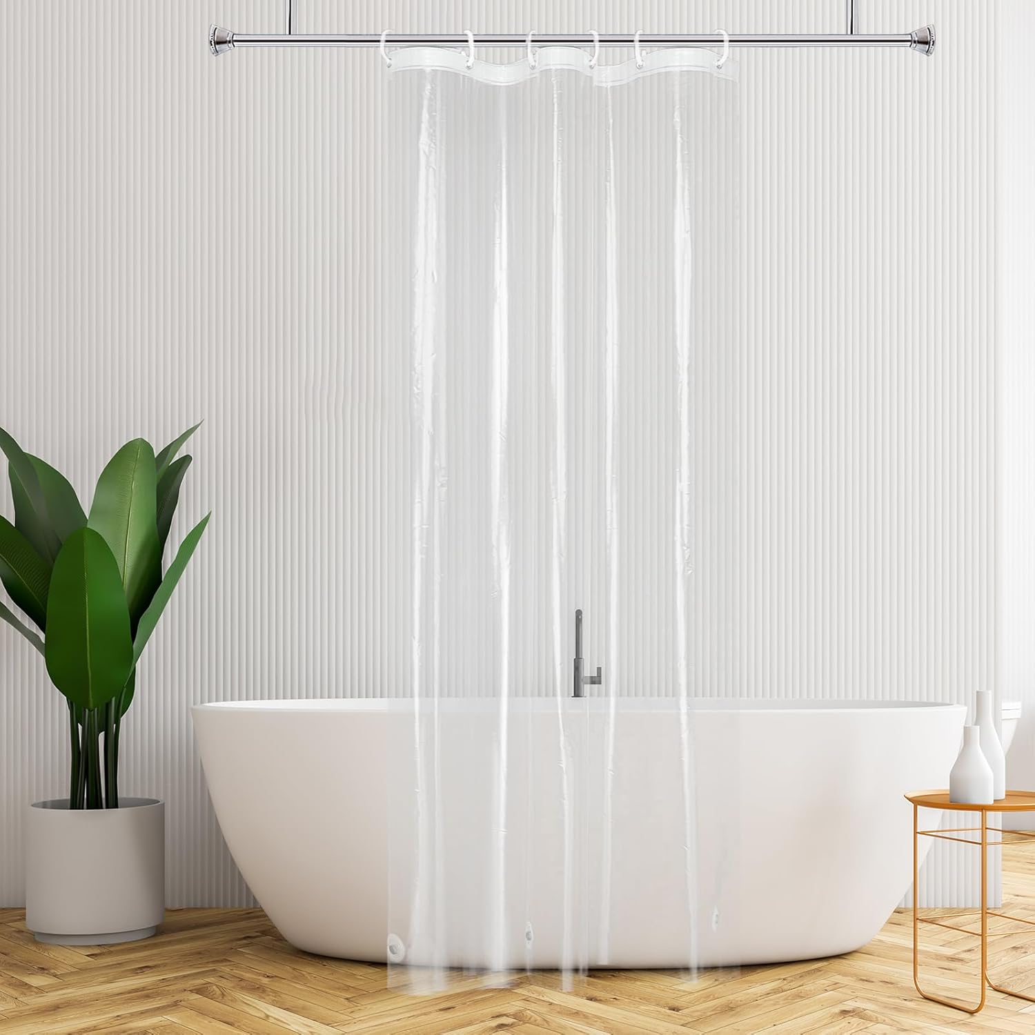 Amazon.com: AooHome Thin Clear Small Shower Curtain Liner, 48x72 ...