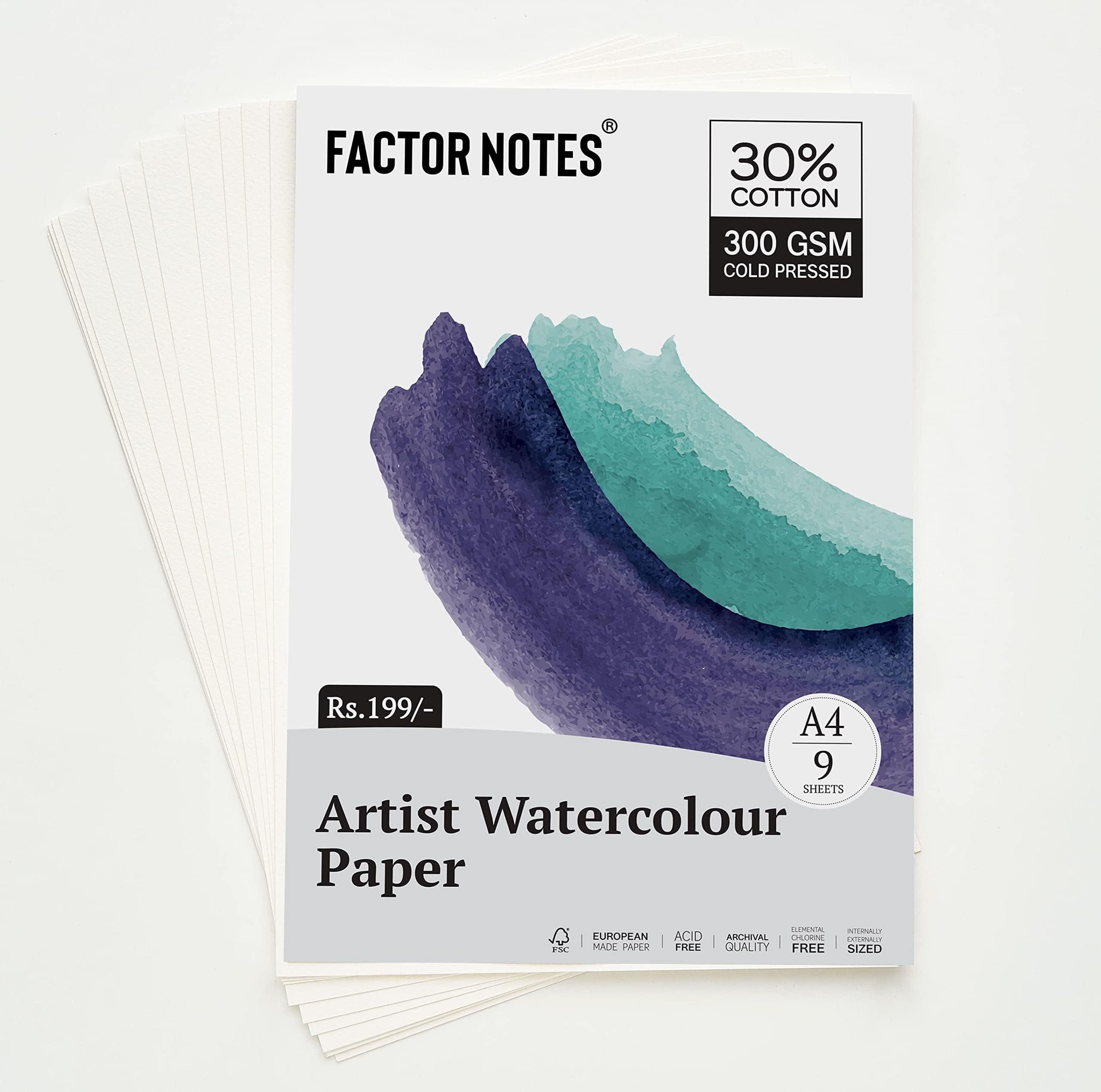 Anupam Watercolour Paper - 300 GSM - PH Neutral - Acid Free - Cold ...