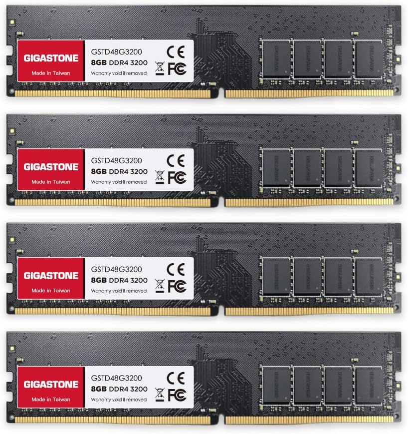 【DDR4 RAM】 GIGASTONE 32GB Kit (4x8GB) DDR4 3200MHz (2933MHz or 2666MHz ...