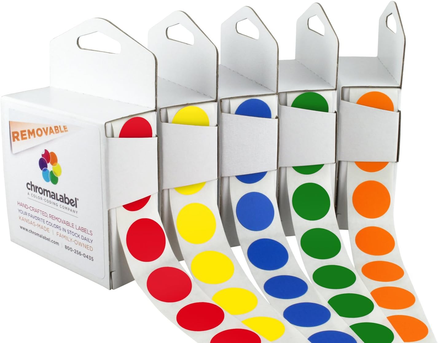 Amazon.com : Removable Color Code Dot Label Kit, 5 Assorted Standard ...