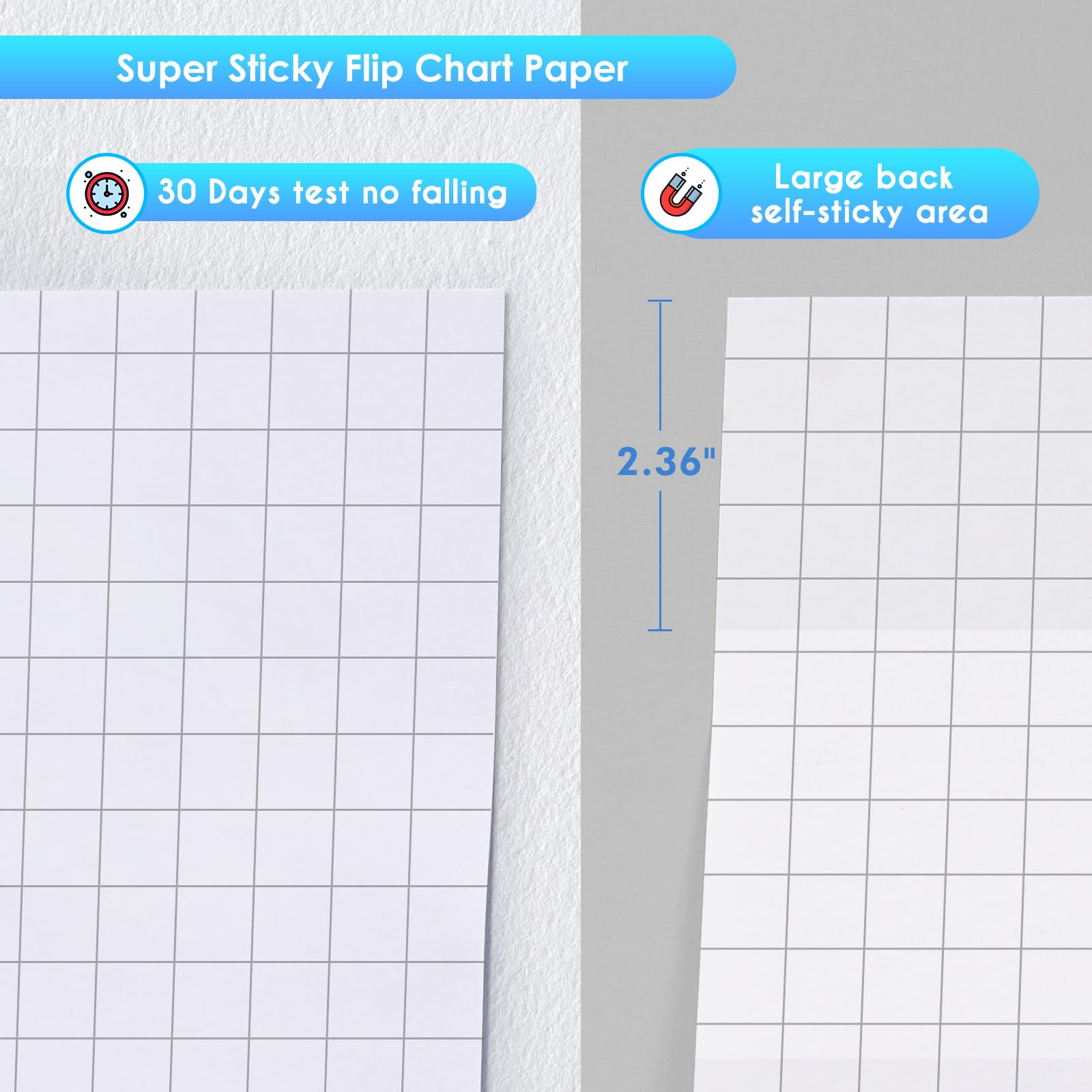Snapklik.com : Maxtek Grid Sticky Easel Pad 25"x30", Large Flip Chart Paper