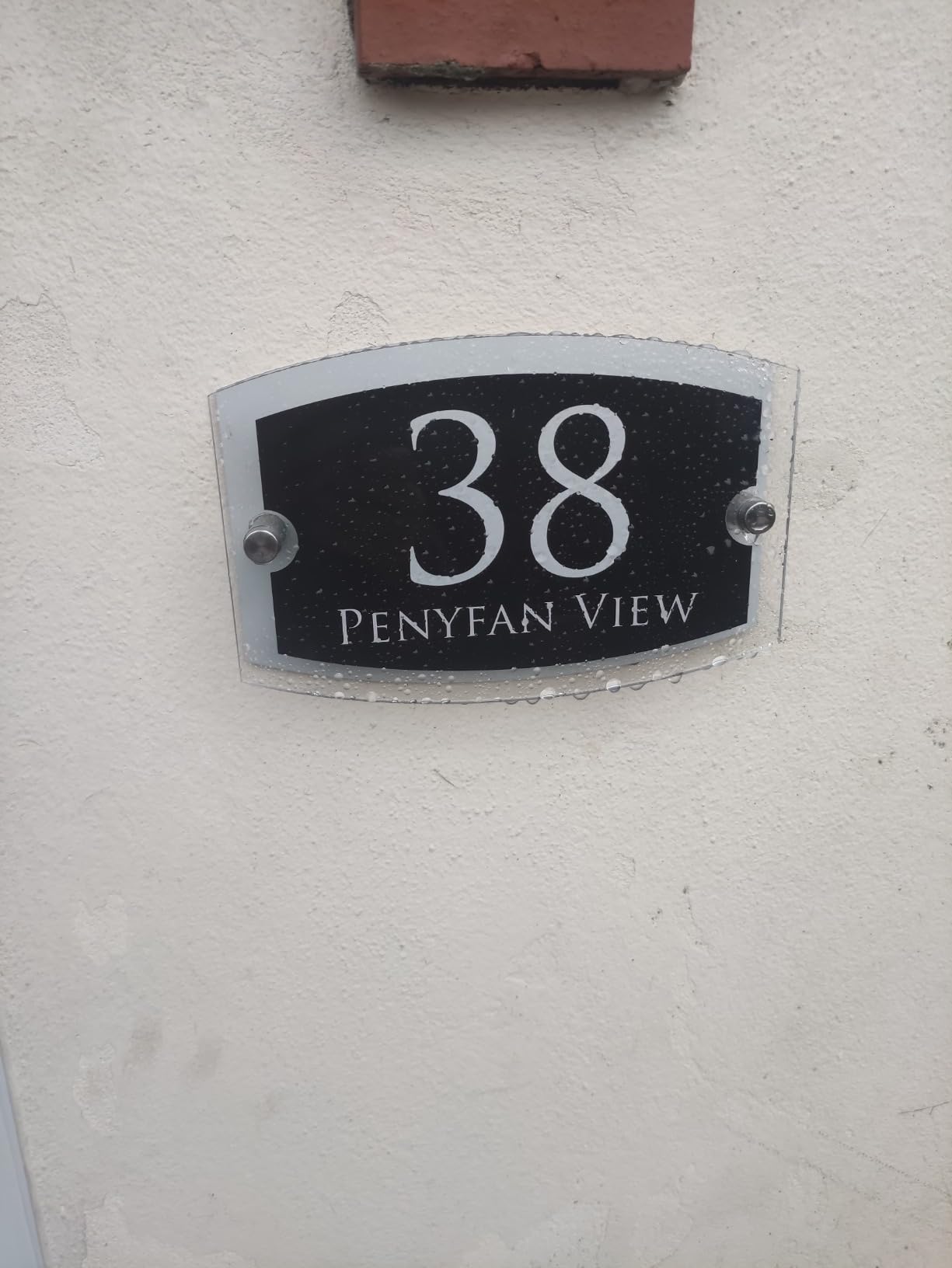 MODERN HOUSE SIGN PLAQUE DOOR NUMBER STREET GLASS EFFECT ACRYLIC ...