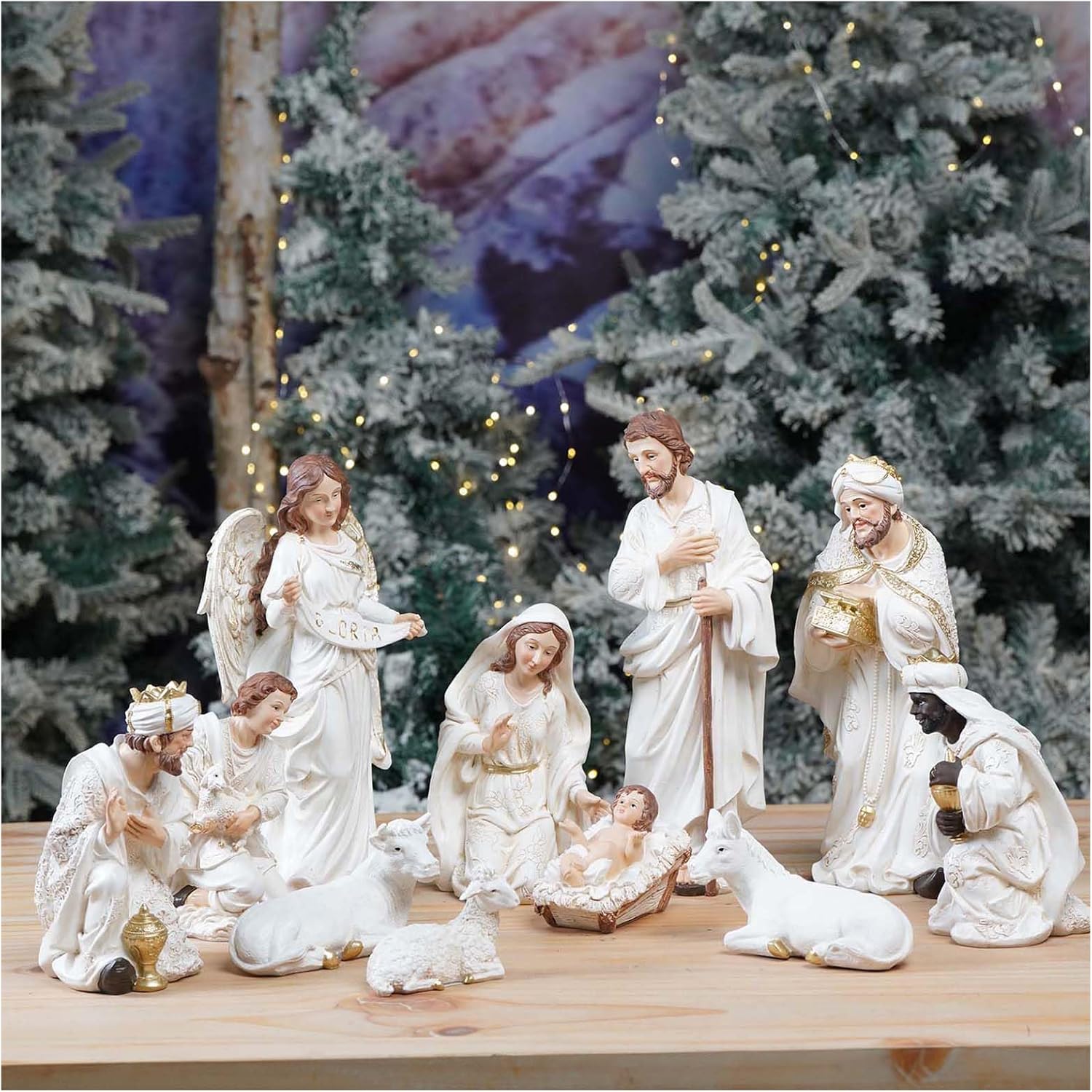 Amazon.com: Zayton Nativity Set Christmas Indoor 11 Pcs 8.25 Inch Scene ...