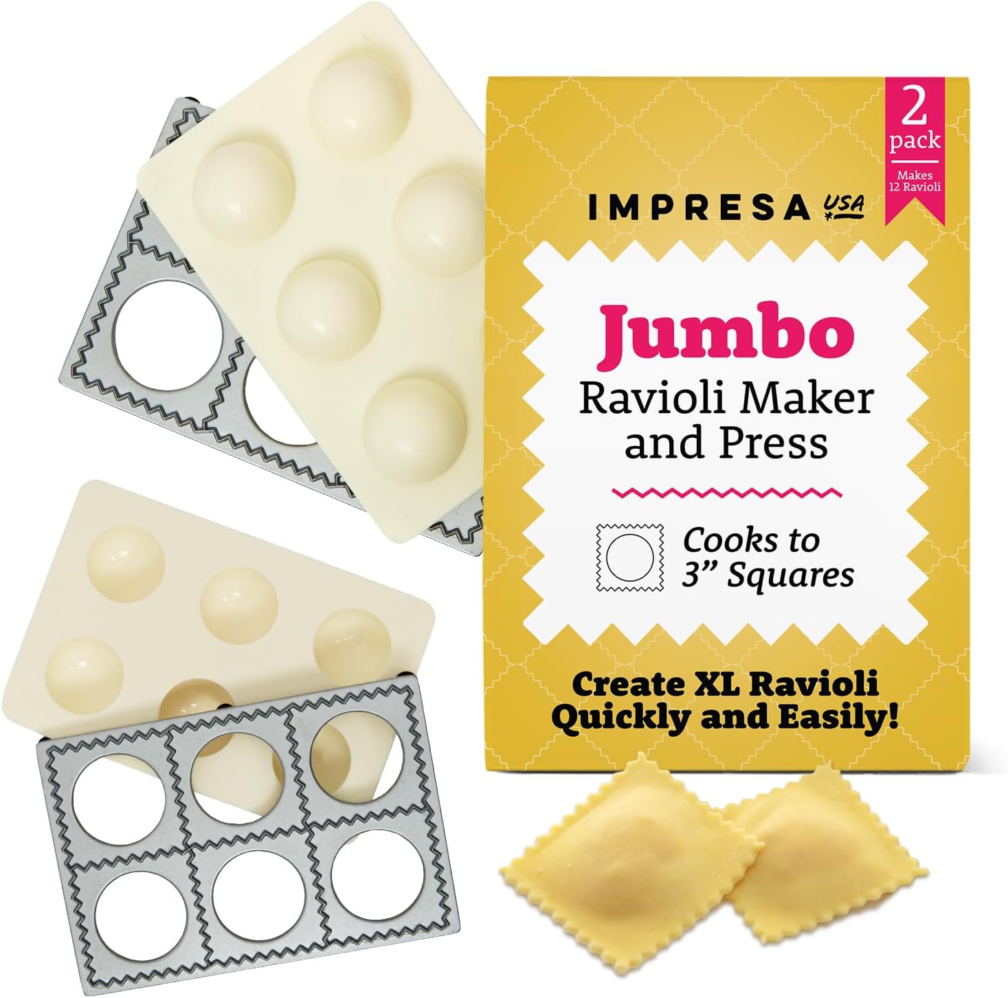 Amazon.com: Eppicotispai 12-Hole Aluminum Round Ravioli Maker with ...